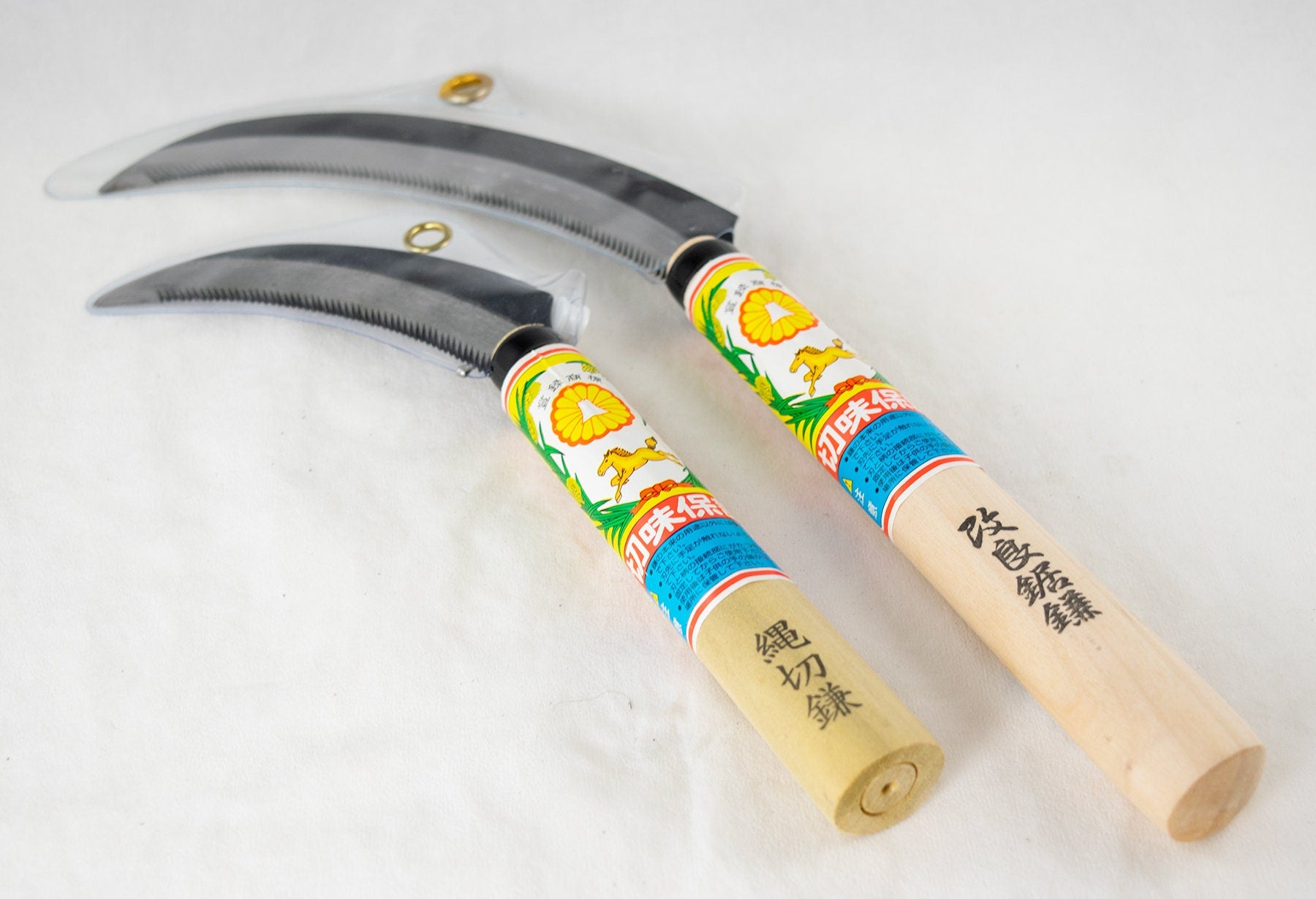 Set of 2 Japanese Kikufuji Serrated Blade Sickle - 4.5" / 6.5 ...